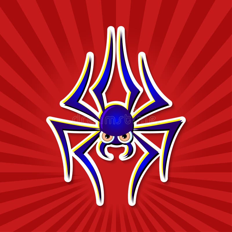 Spider Graphic on a Red Background. Stock Vector - Illustration of ...