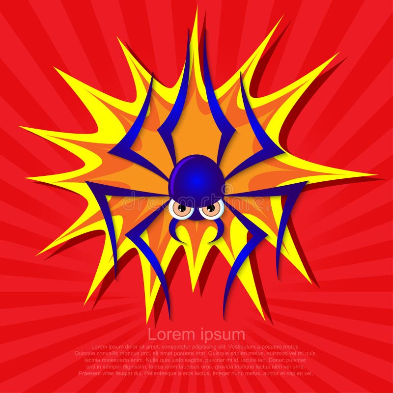 Spider Graphic on a Red Background. Stock Vector - Illustration of ...