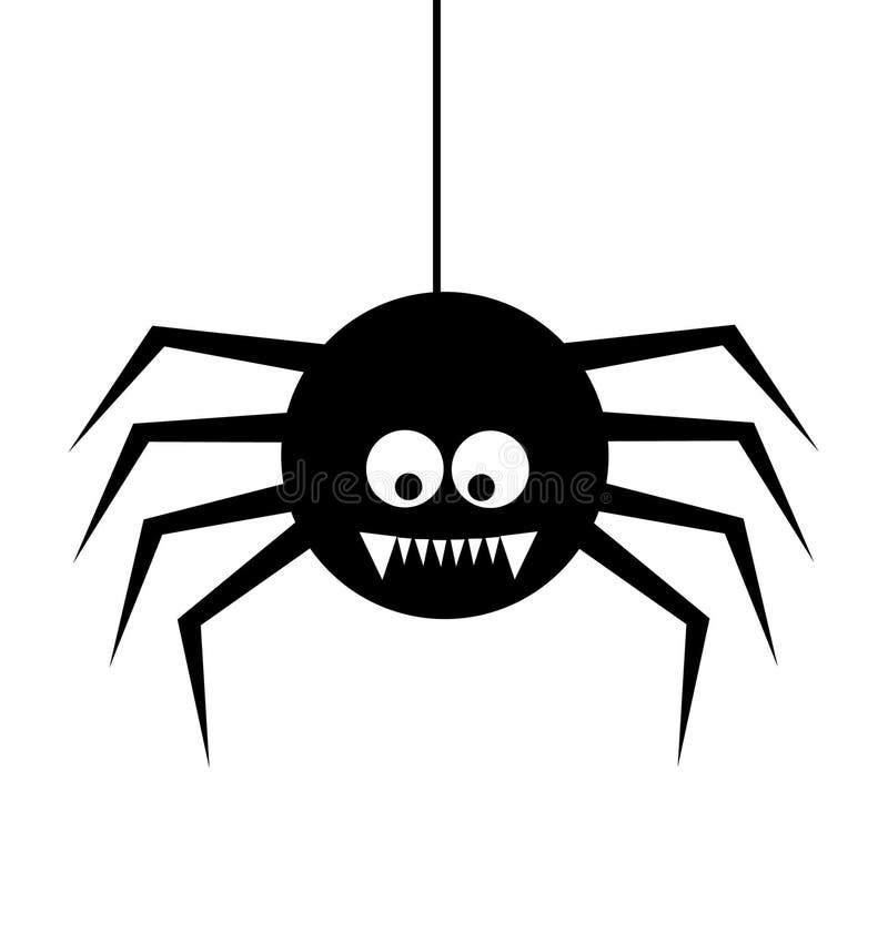 Spider hanging on a web stock vector. Illustration of cobweb - 342601476