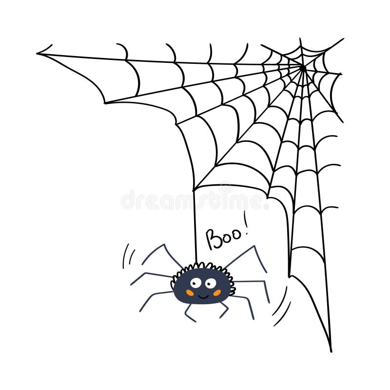 Spider hanging on a branch stock vector. Illustration of branch - 156994033