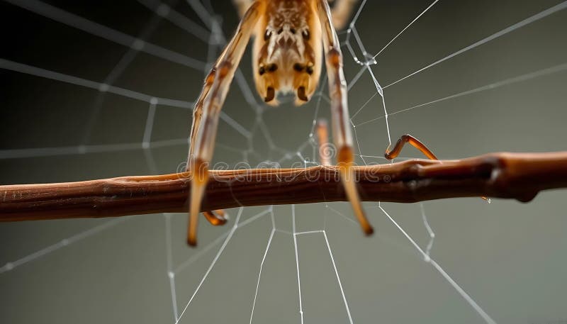 Spider on Web: Close-Up Macro Photography with Intricate Details Stock ...