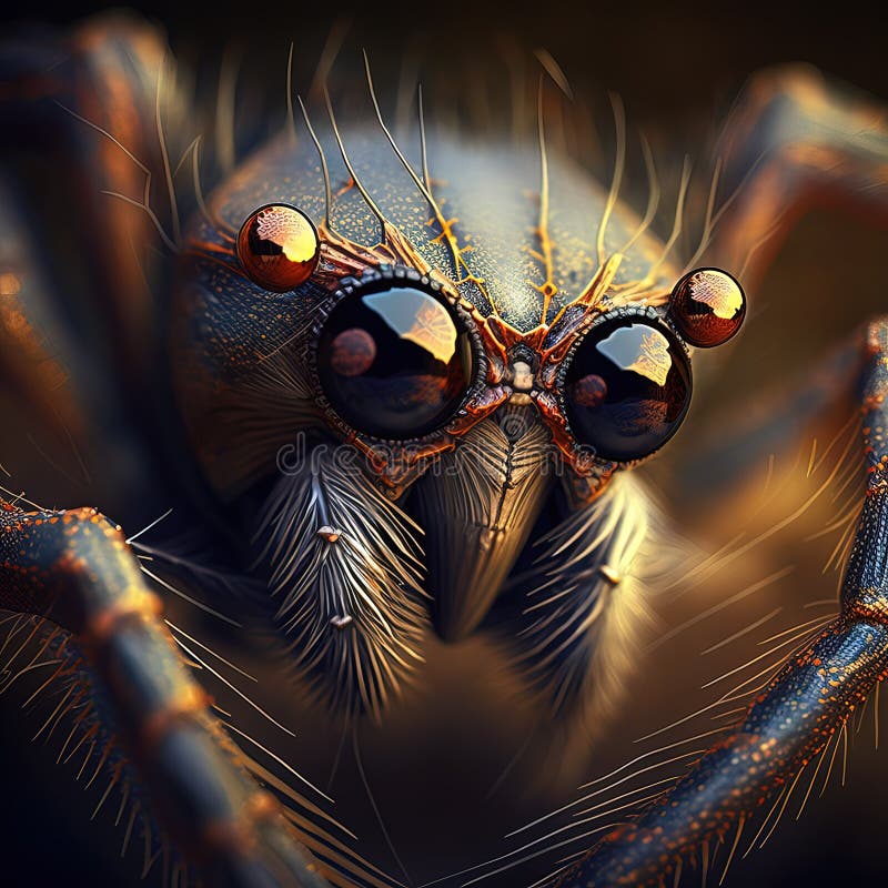 Spider Head Close Up. Generative Ai Stock Illustration - Illustration ...