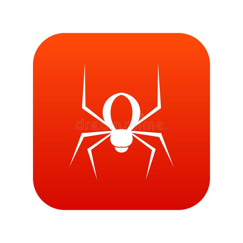 Spider icon digital red stock vector. Illustration of latrodectus ...