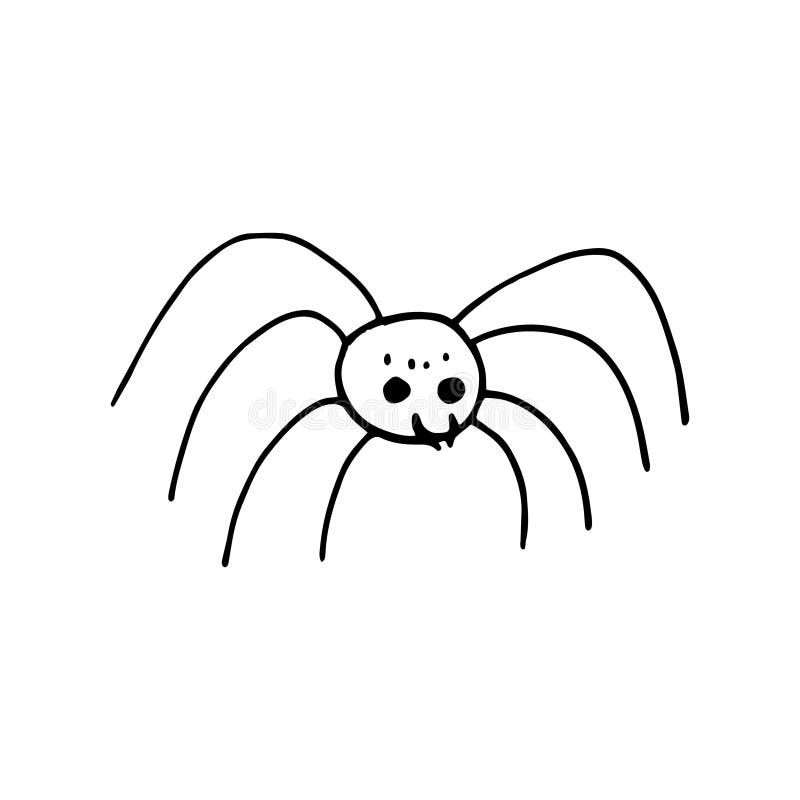 Spider Icon. Hand Drawn Doodle Style. , Minimalism, Monochrome ...