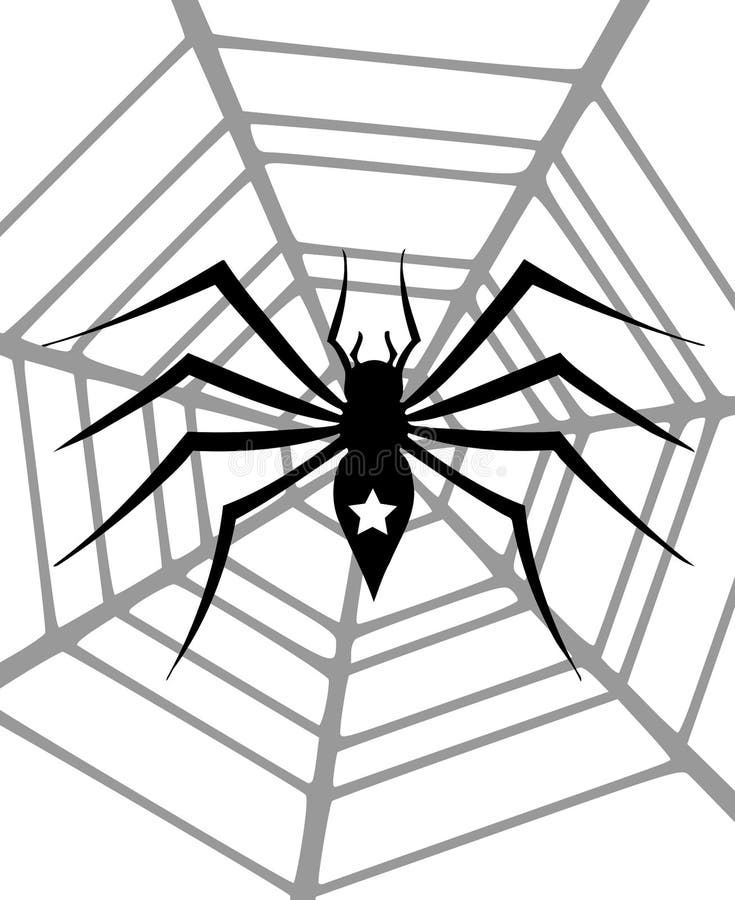 Stylized Spider in web stock image. Illustration of danger - 35848951
