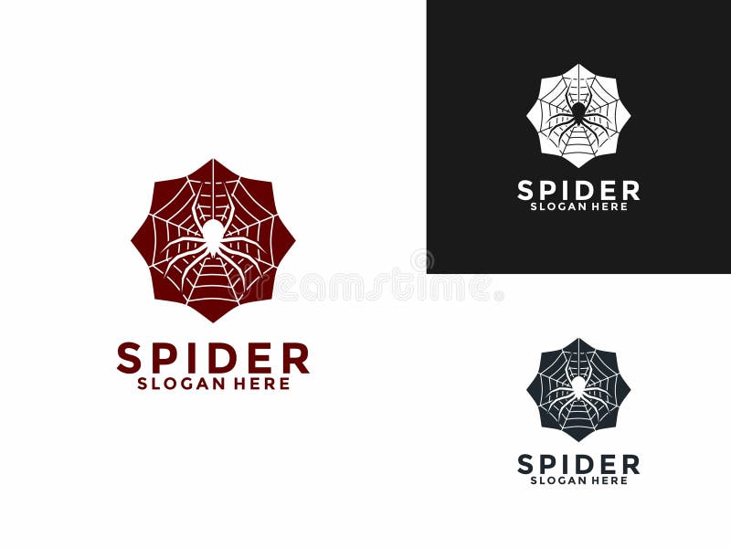 Spider Logo Design Vector, Spider Insect with Spider Web Logo Icon ...