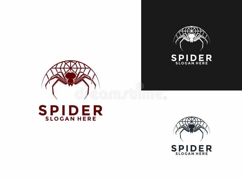 Spider Logo Design Vector, Spider Insect with Spider Web Logo Icon ...