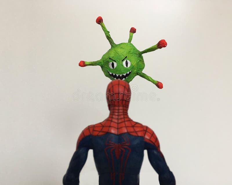 Spider-Man VS the virus editorial photo. Image of marvel - 178297001