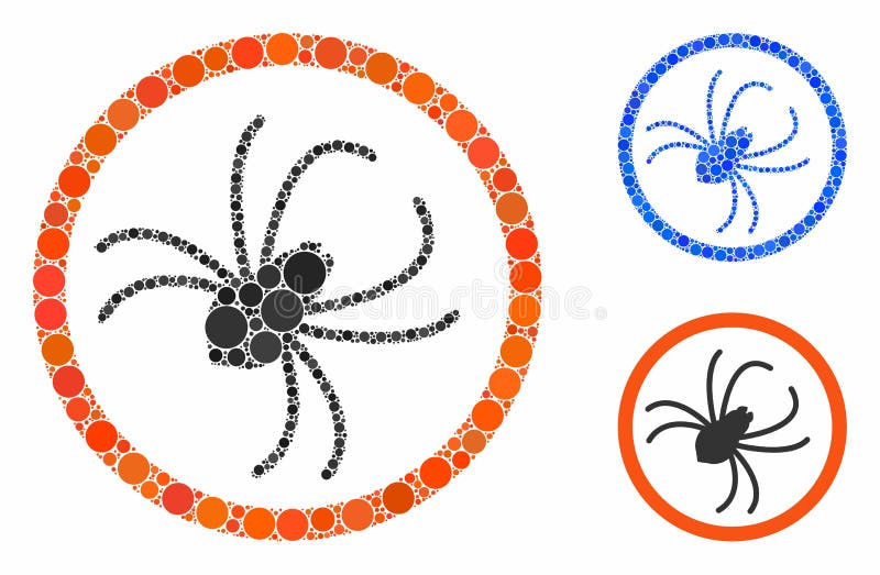 Spider Composition Icon of Circle Dots Stock Vector - Illustration of ...