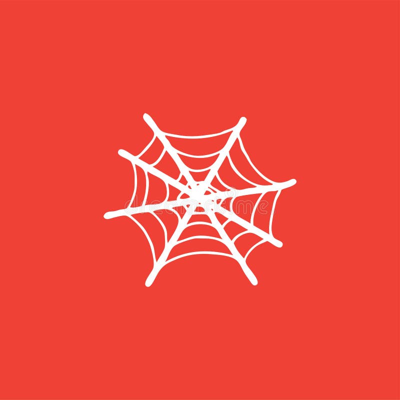 Spider Icon on Red Background. Red Flat Style Vector Illustration Stock ...