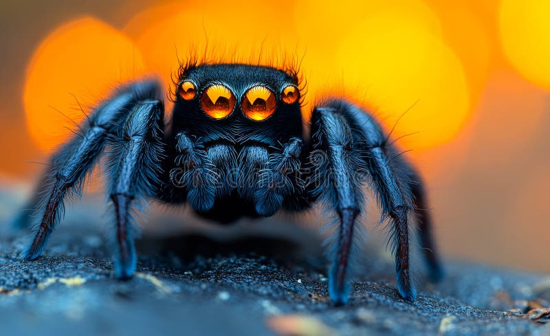 A Spider with Red Eyes is Staring at the Camera Stock Photo - Image of ...