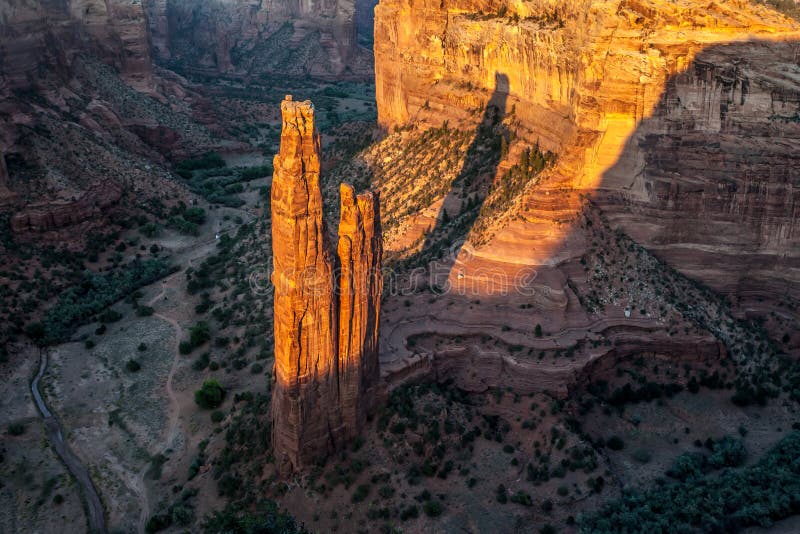 Spider Rock in Canyon De Chelly Stock Image - Image of traditional ...