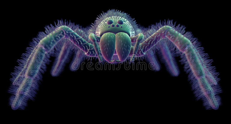A spider stock illustration. Illustration of ocelli, mouthparts - 59794133