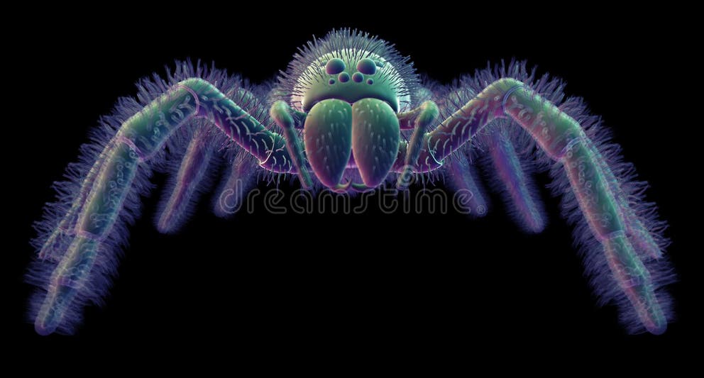 A spider stock illustration. Illustration of ocelli, mouthparts - 59794133