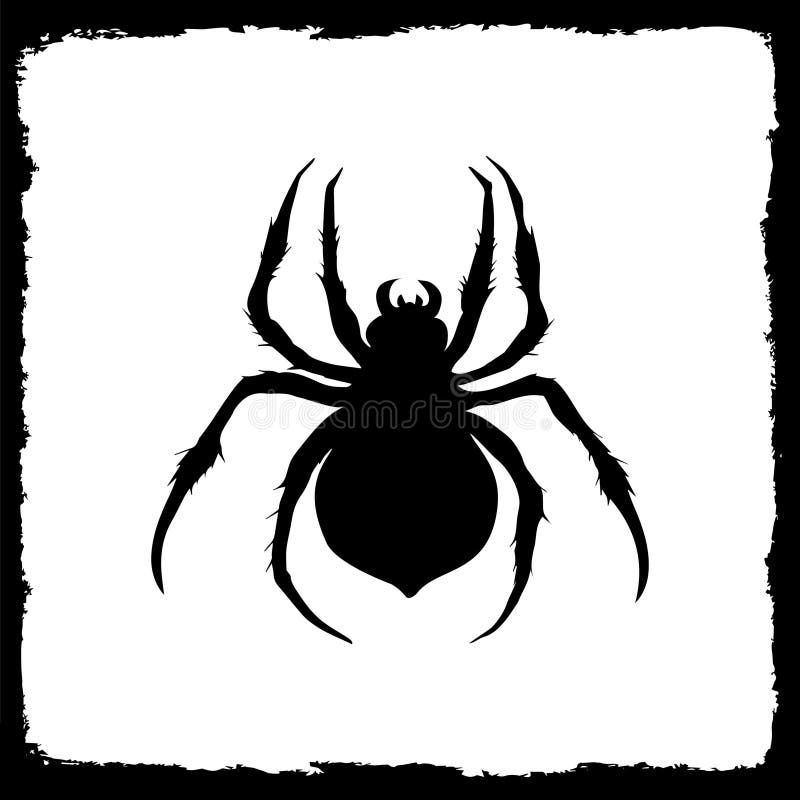 Spider Silhouette. Square Frame Stock Vector - Illustration of black ...