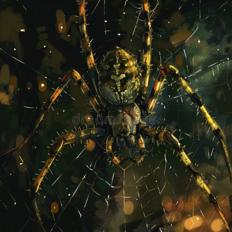 A Spider Sitting on Its Own Web, Providing Great Detail and Texture ...