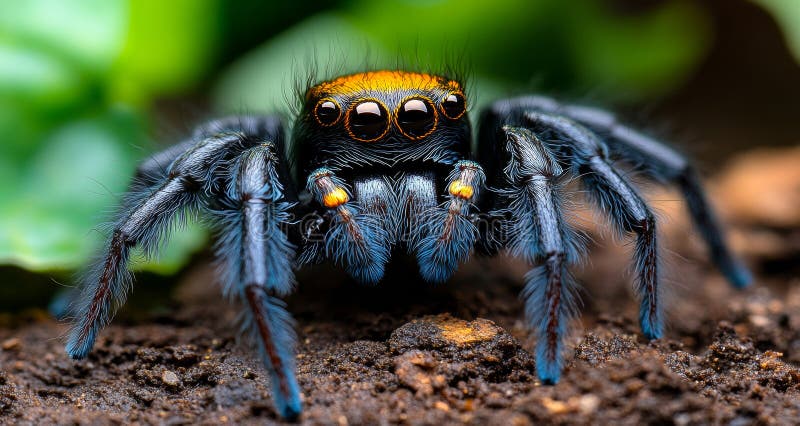 A Spider is Standing on the Ground with Its Legs Spread Out Stock Image ...