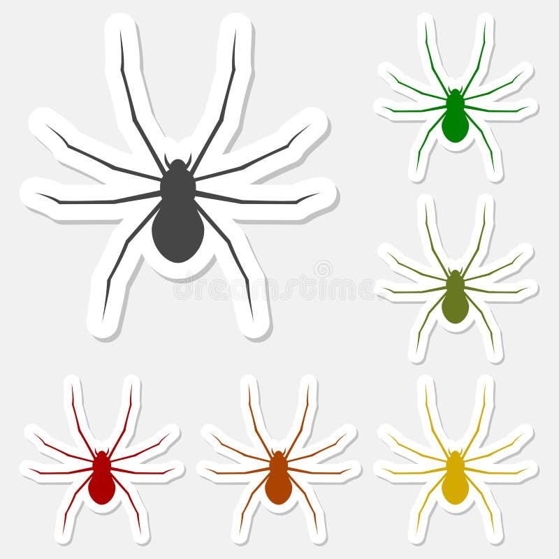 Spider sticker set stock vector. Illustration of pictogram - 83526892