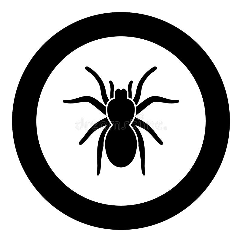 Spider or Tarantula Black Icon in Circle Stock Vector - Illustration of black, arachnid: 113569159