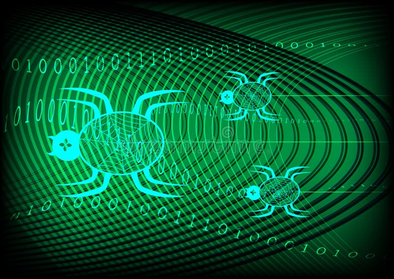 Spider Technology Green Background Stock Vector - Illustration of ...