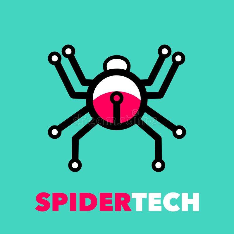 Spider Technology Green Background Stock Vector - Illustration of ...
