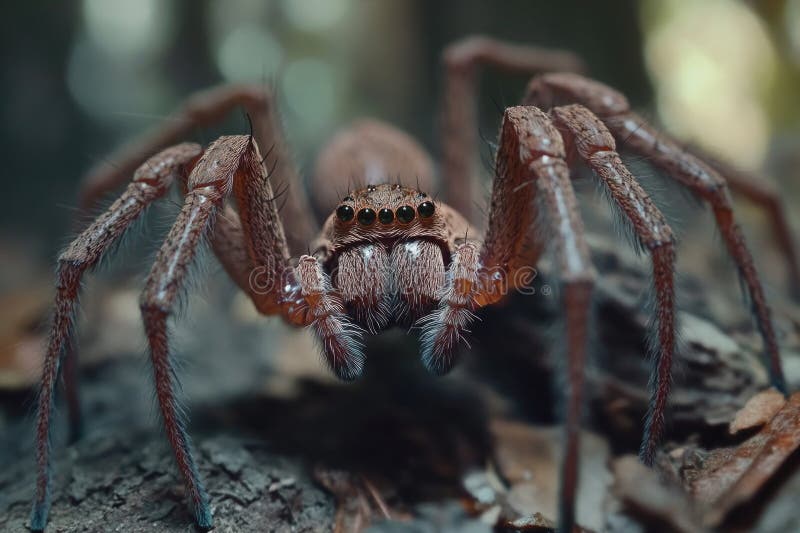 Spider on tree branch stock photo. Image of closeup - 378585846