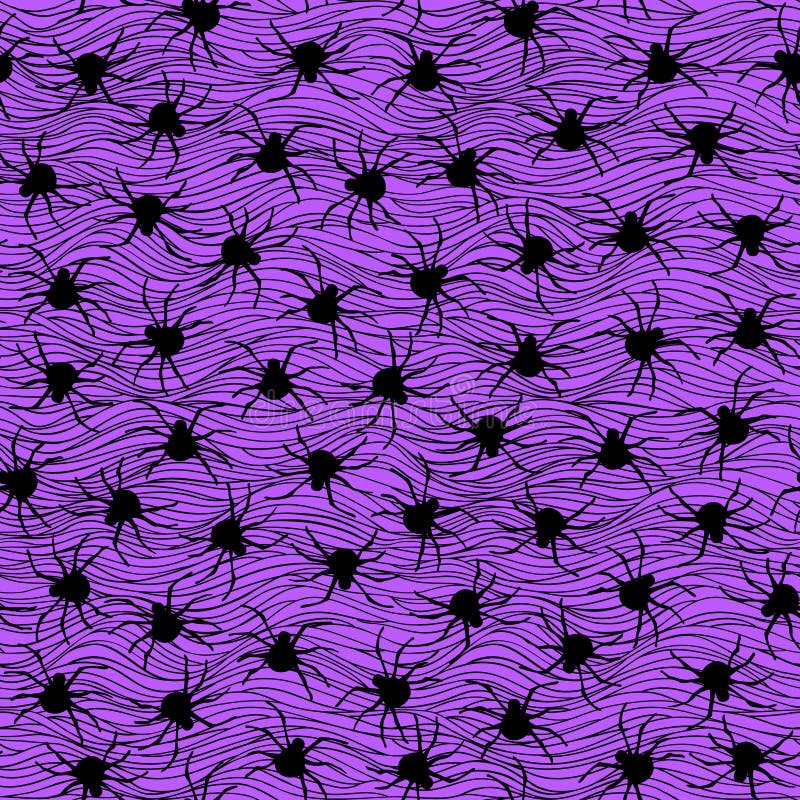 Spiders, Vector Seamless Pattern Stock Vector - Illustration of ...