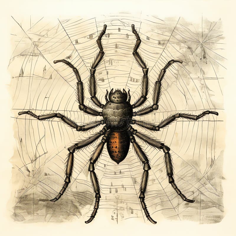 Spider Vintage Horror Halloween Digital Paper Scrapbooking Stock ...