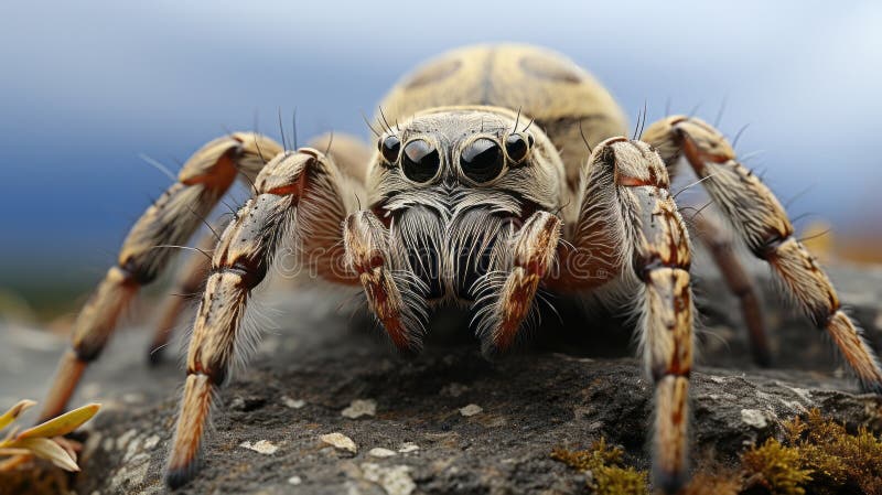 A Spider on a Wall. Generative AI. Stock Illustration - Illustration of ...