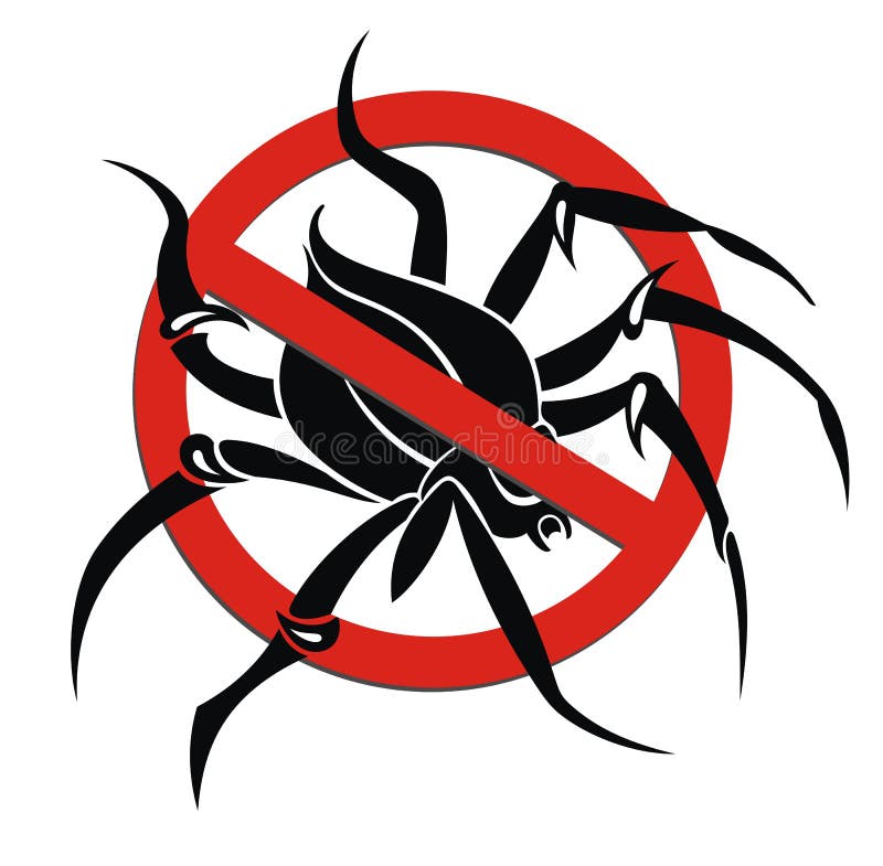 Spider Warning Sign - Illustration Stock Vector - Illustration of black ...