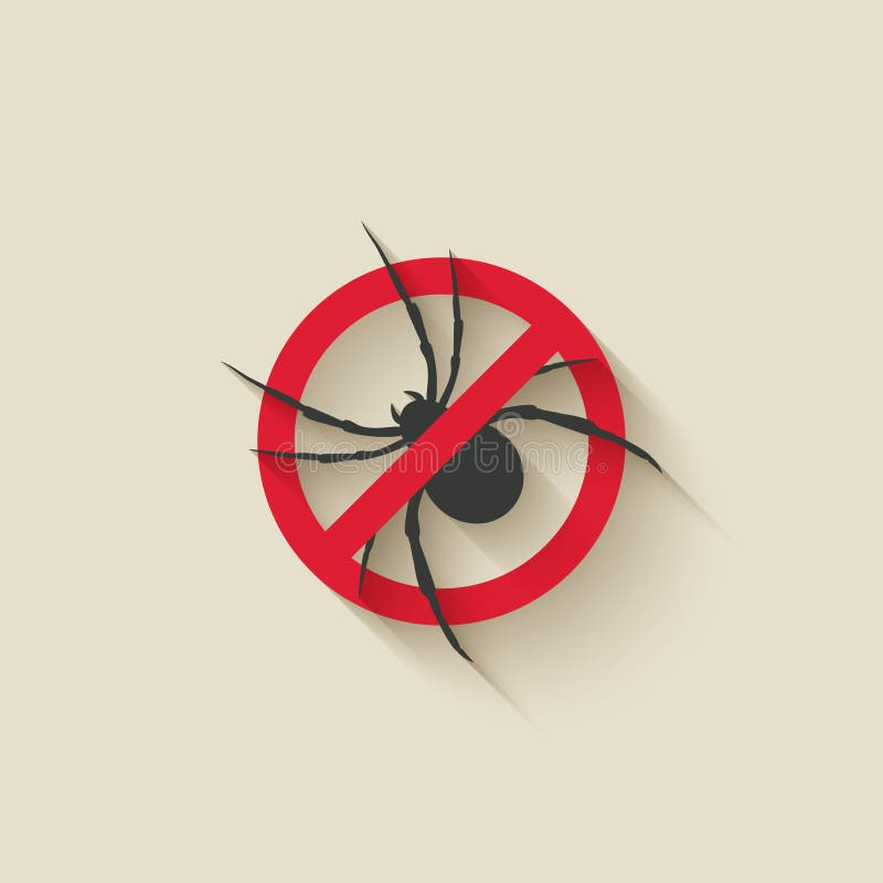 Spider warning sign stock vector. Illustration of arachnid - 45878755