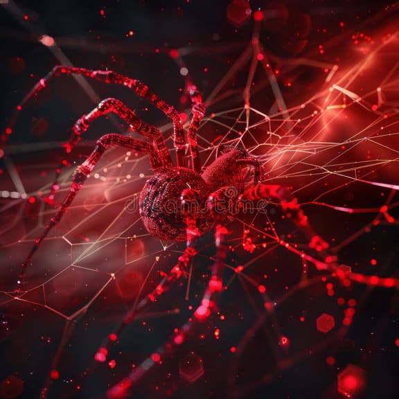 Spider Weaves a Digital Network Stock Photo - Image of business ...