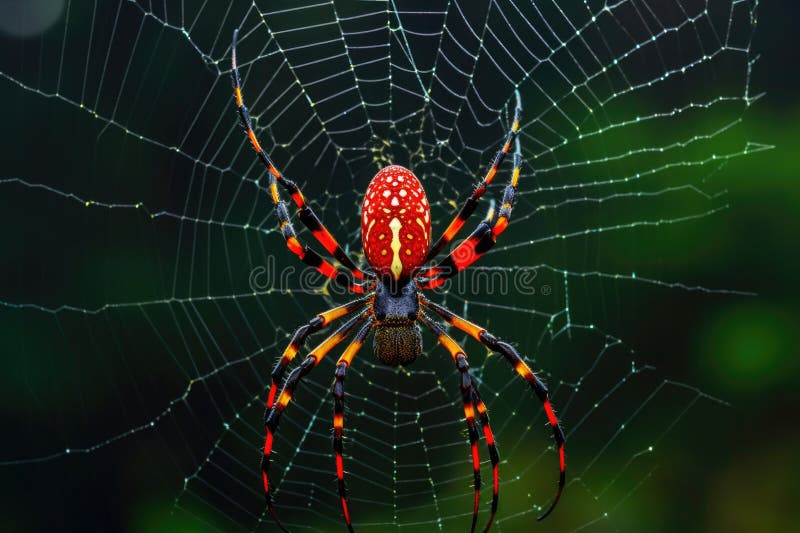 A Spider Weaving Its Intricate Web Pattern Stock Illustration ...