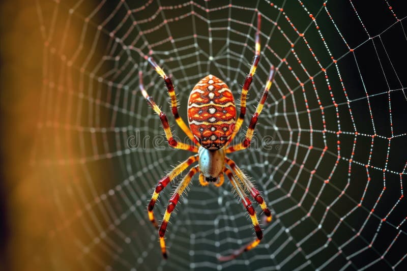 A Spider Weaving Its Intricate Web Pattern Stock Illustration ...