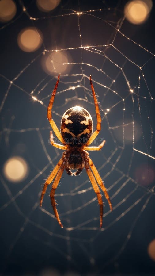 A Spider Weaving a Web Made of Galaxies, Connecting Stars with Threads ...