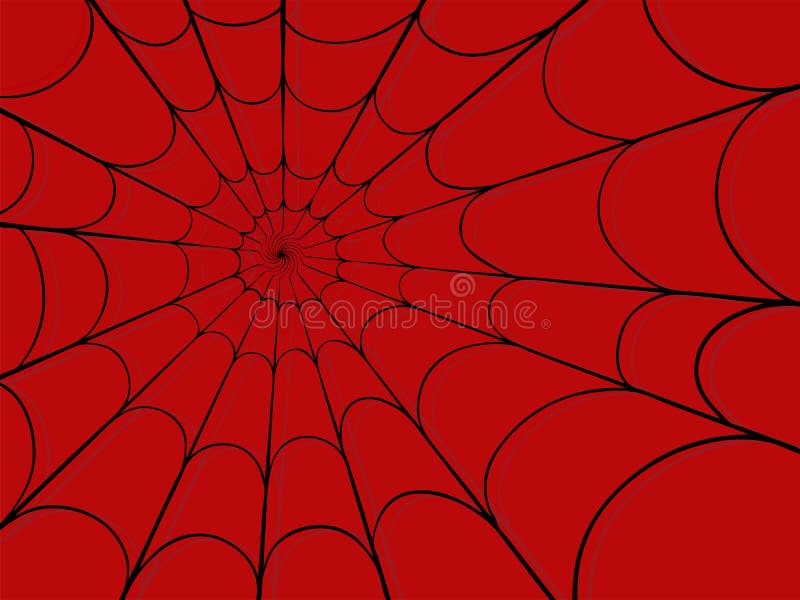 Spider Web. Cobweb on Red Background. Vector Illustration Stock Vector ...