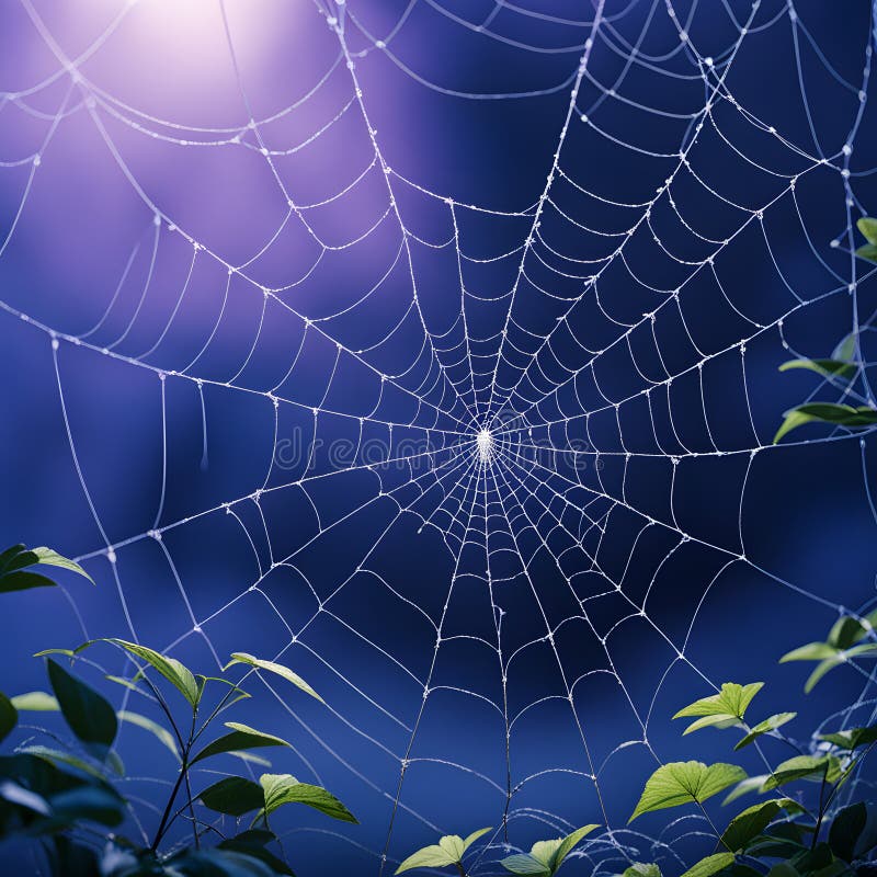Spider web, ai-generatet stock illustration. Illustration of predator ...