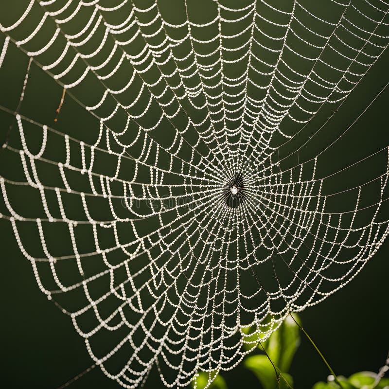 Spider web, ai-generatet stock illustration. Illustration of closeup ...