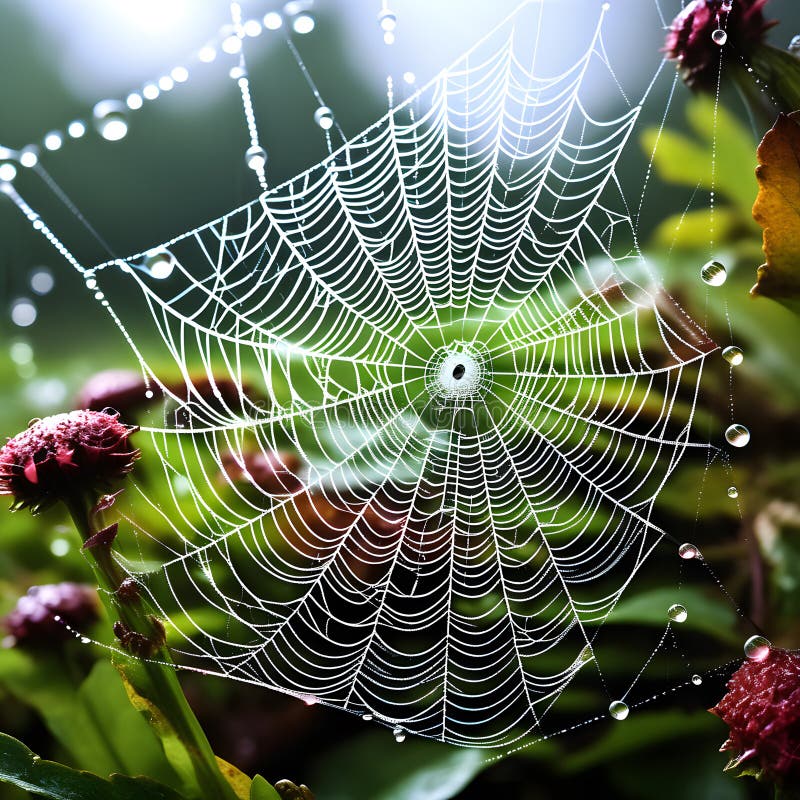 Spider web, ai-generatet stock illustration. Illustration of predator ...