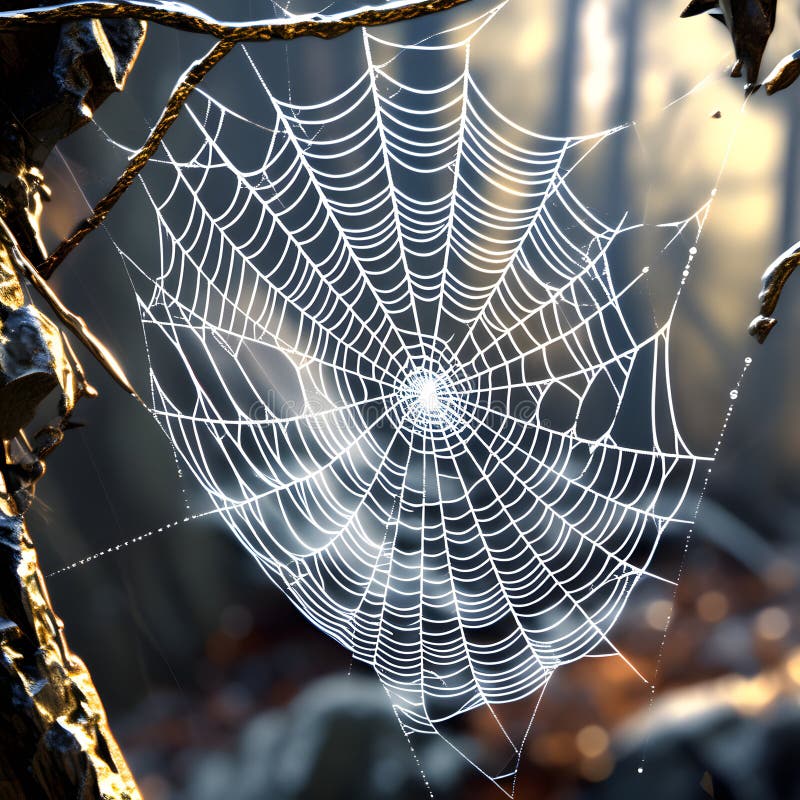 Spider web, ai-generatet stock illustration. Illustration of spiderweb ...