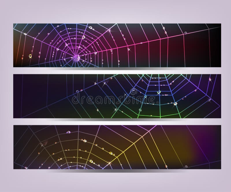 Spider web banners stock illustration. Illustration of dark - 25236137