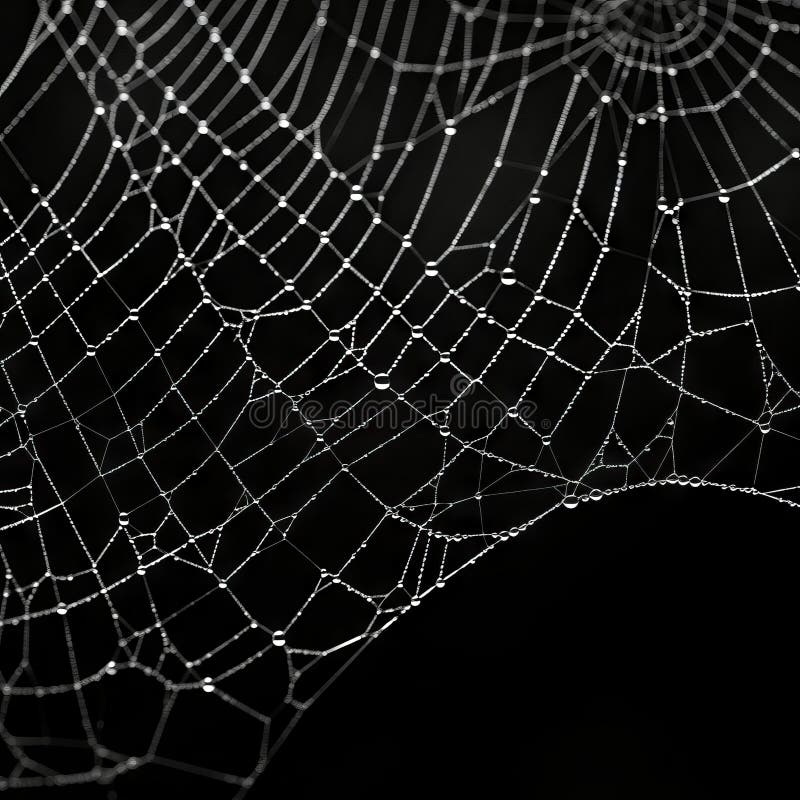 Spider web on black stock illustration. Illustration of close - 293369962