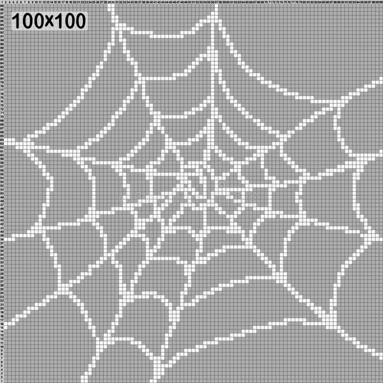 Spider Web Close-up, Pattern for Cross Stitch or Knitting, Vector Image ...