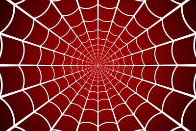 Spider Web. Cobweb on Red Background. Vector Illustration Stock Vector ...