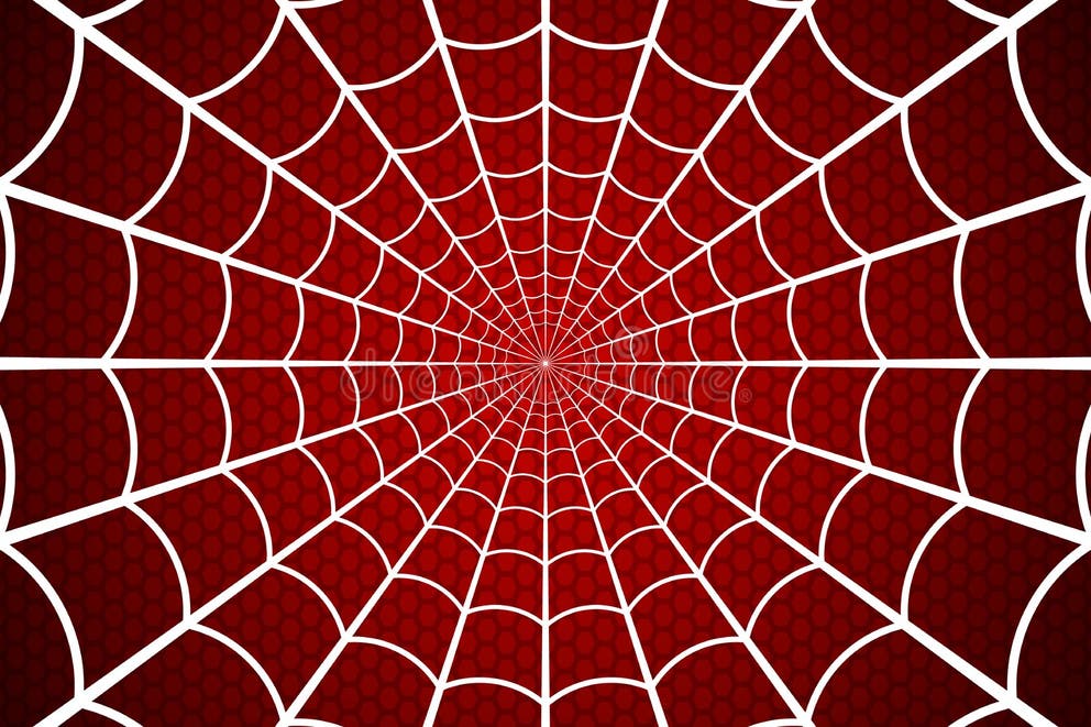 Spider Web. Cobweb on Red Background. Vector Illustration Stock Vector ...