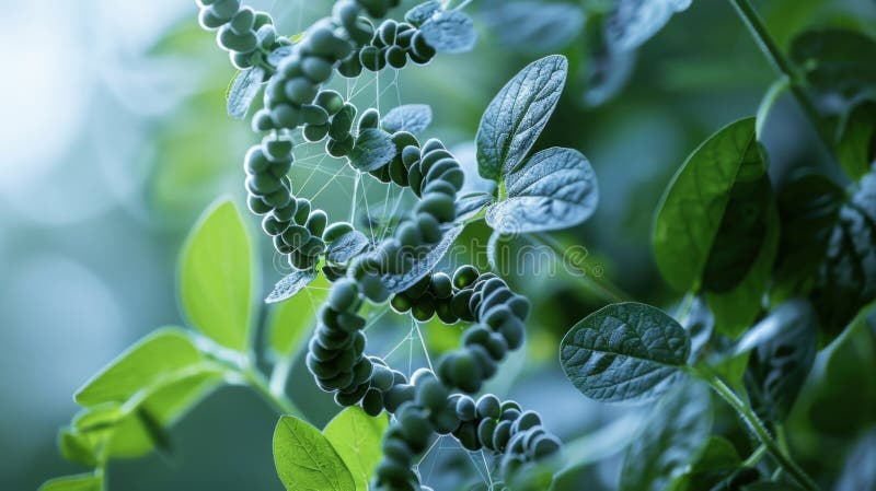 Dna Growing on Plant Representing Genetic Engineering and Big Data ...