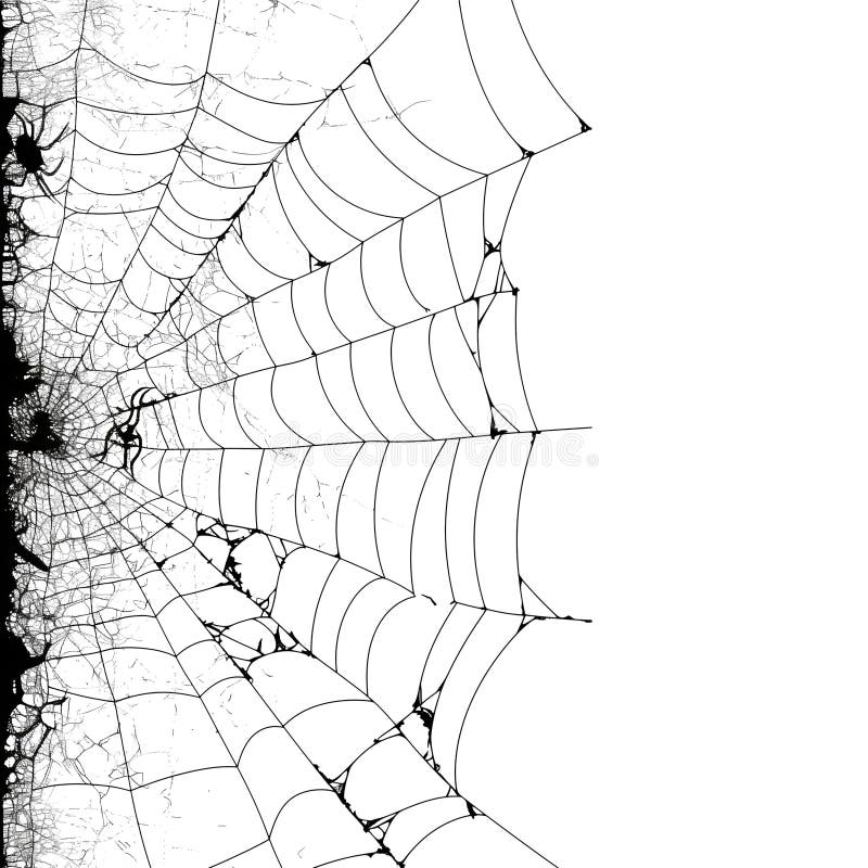 Spider Web Corner in Halftone, Isolated on Clear White Background Stock ...