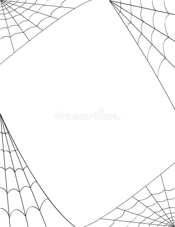 A Spider Web Corner Letter Size Border on White Stock Illustration ...