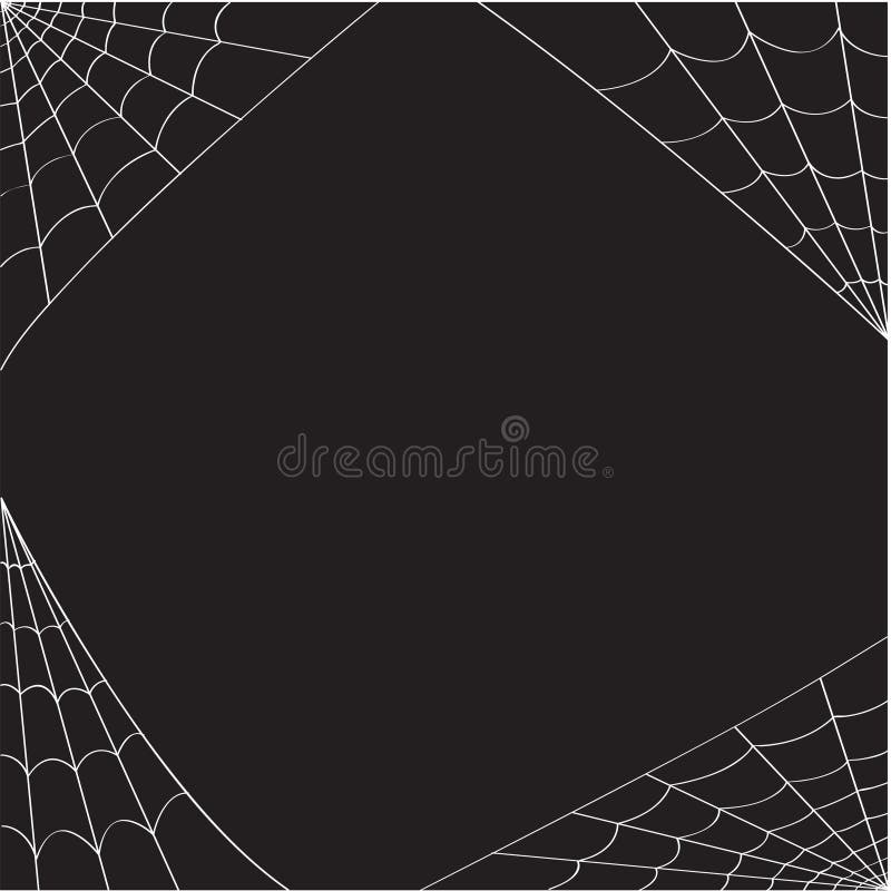 A Spider Web Corner Square Size Border on Black Stock Illustration ...