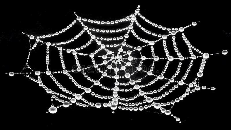 Spider Web Covered in Water Stock Illustration - Illustration of ...